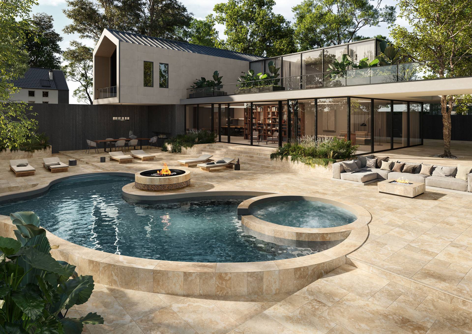 Travertine Cross Cut Design Project